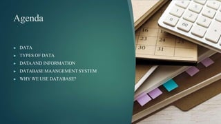 Database management notes contains information about all components and ...