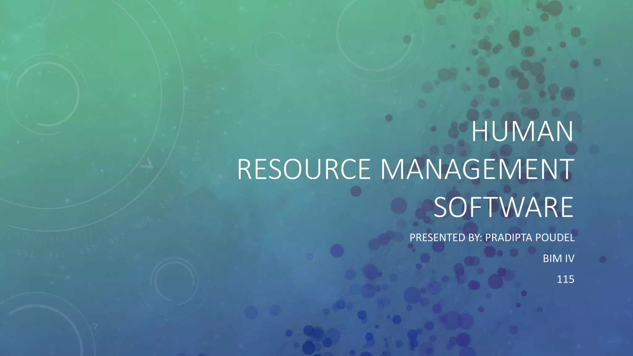 Human Resources Management Software | PPTX