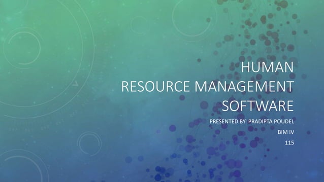 Human Resources Management Software | PPTX