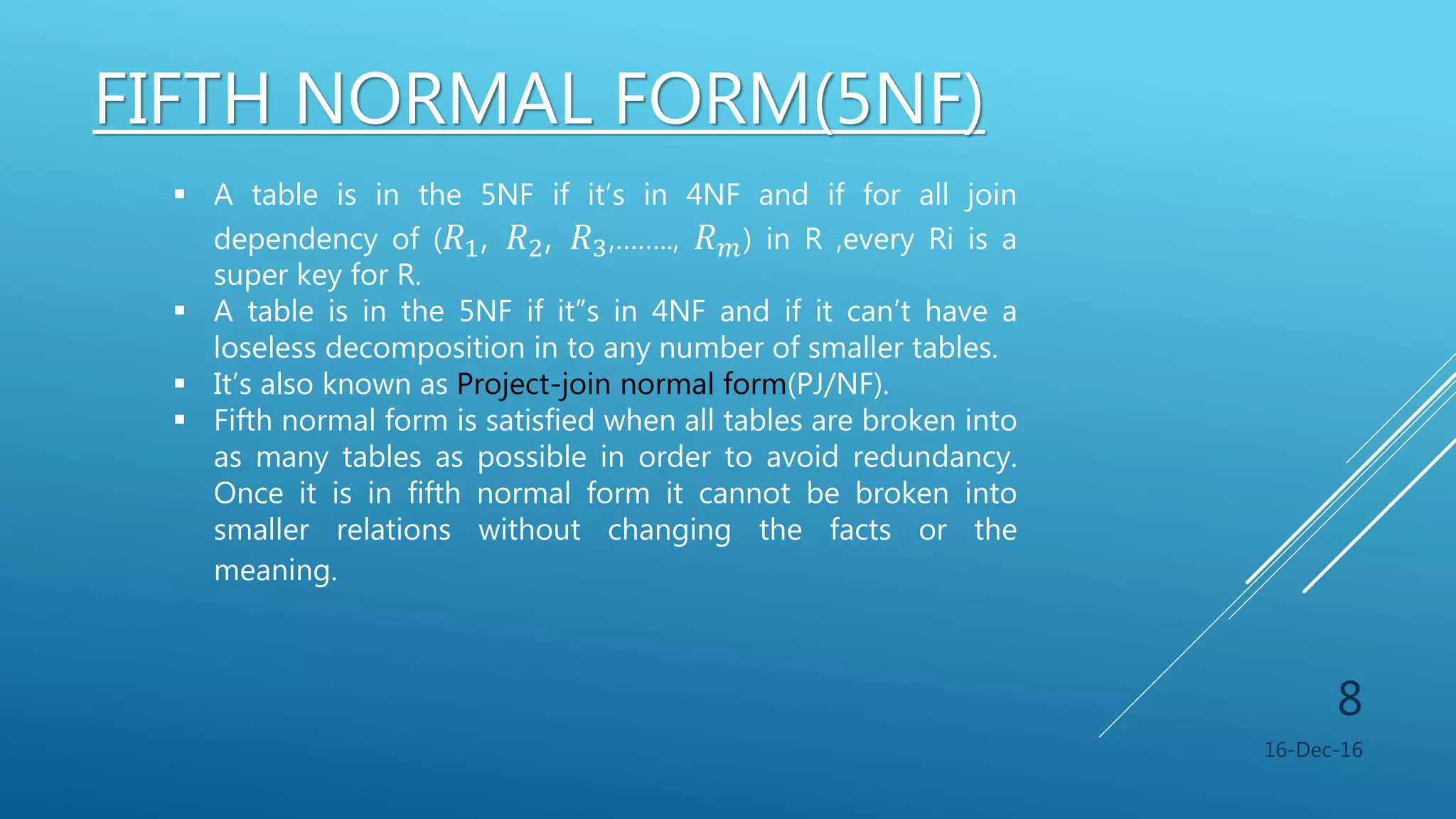 Dbms 4NF & 5NF | PPTX