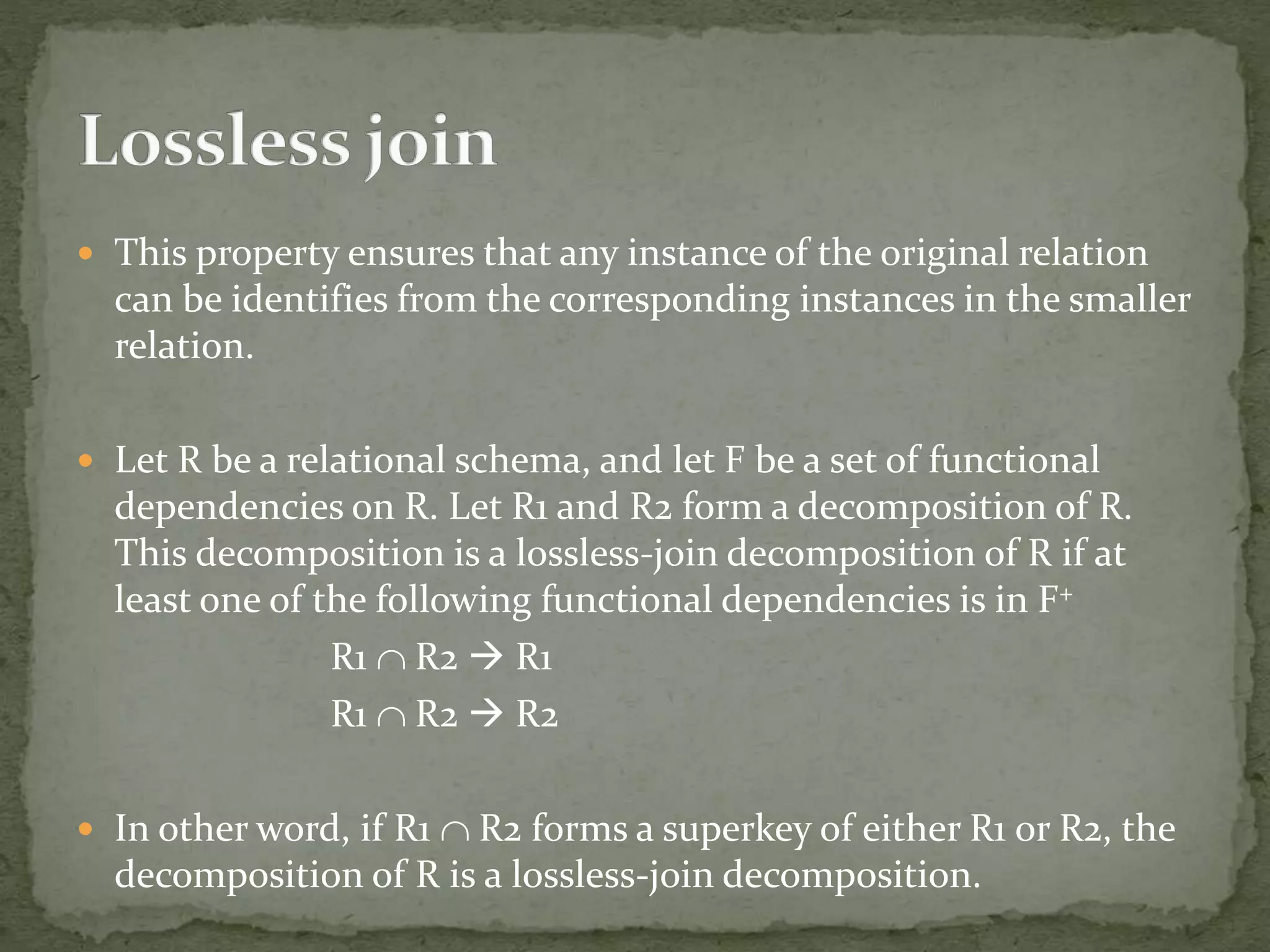 Decomposition Using Functional Dependency Pptx Databases Computer