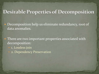 Decomposition using Functional Dependency | PPTX