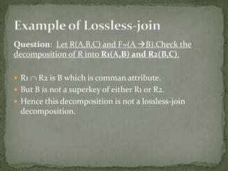 Decomposition using Functional Dependency | PPTX