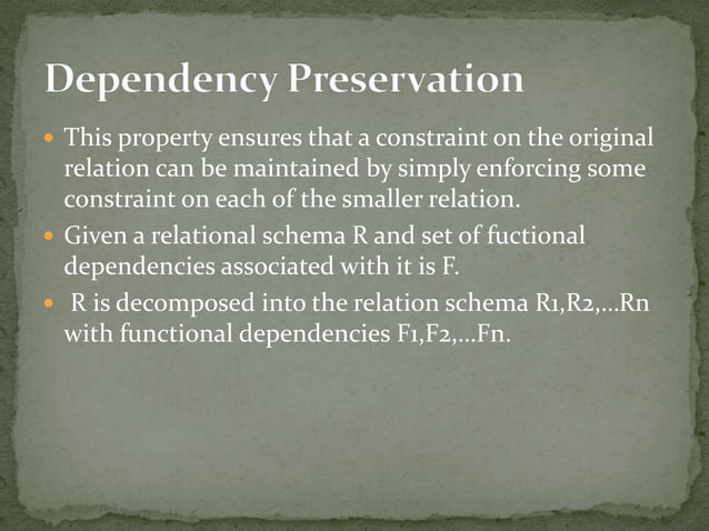 Decomposition using Functional Dependency | PPTX | Databases | Computer Software and Applications