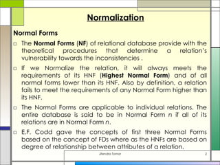 DBMS - Normalization | PPT
