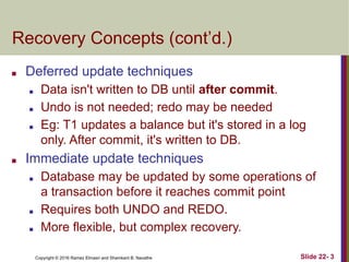 Database recovery techniques and slides pptx | PPT
