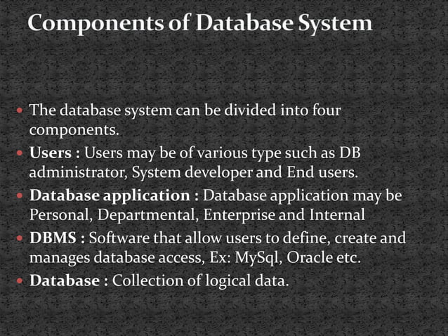 Dbms and rdbms ppt | PPTX | Databases | Computer Software and Applications