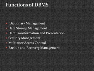 Dbms and rdbms ppt | PPTX