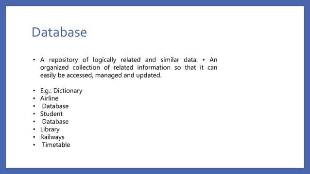 DBMS & RDBMS (PPT) | PPTX