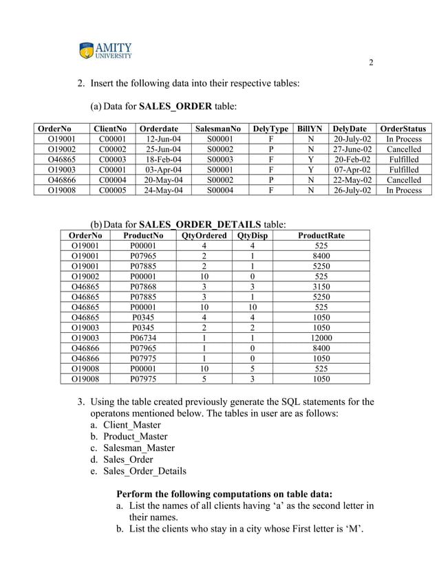 Dbms assignment 2 | PDF