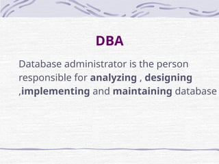Introduction about Database Management Systems | PPT