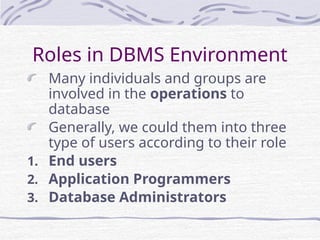 Introduction about Database Management Systems | PPT