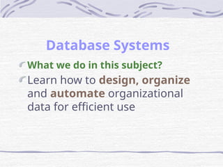 Introduction about Database Management Systems | PPT