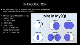 Join in SQL - Inner, Self, Outer Join | PPT