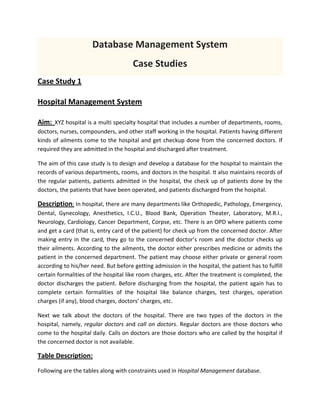 Dbms case studies_cse_iv_sem | PDF
