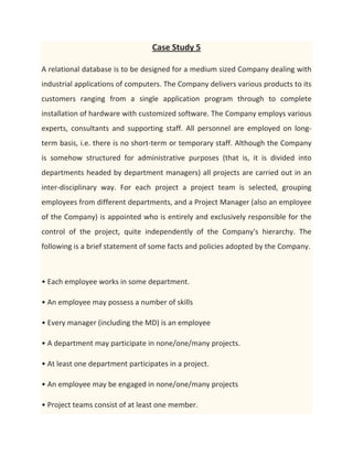 Dbms case studies_cse_iv_sem | PDF