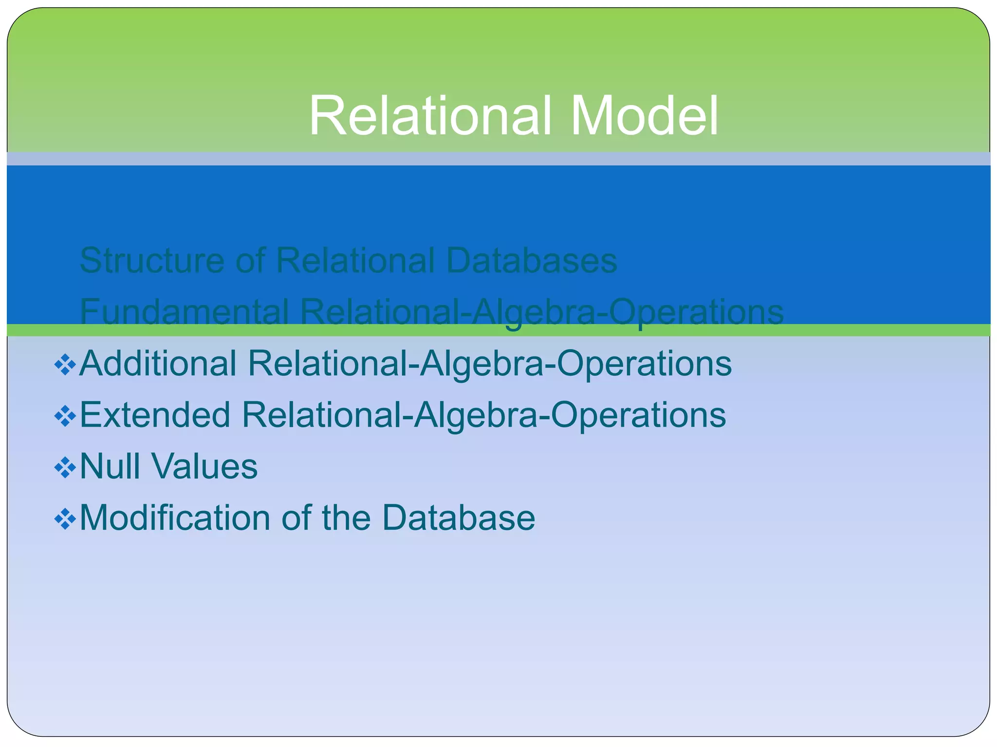 chapter2 Relational Model | PPTX | Databases | Computer Software and Applications
