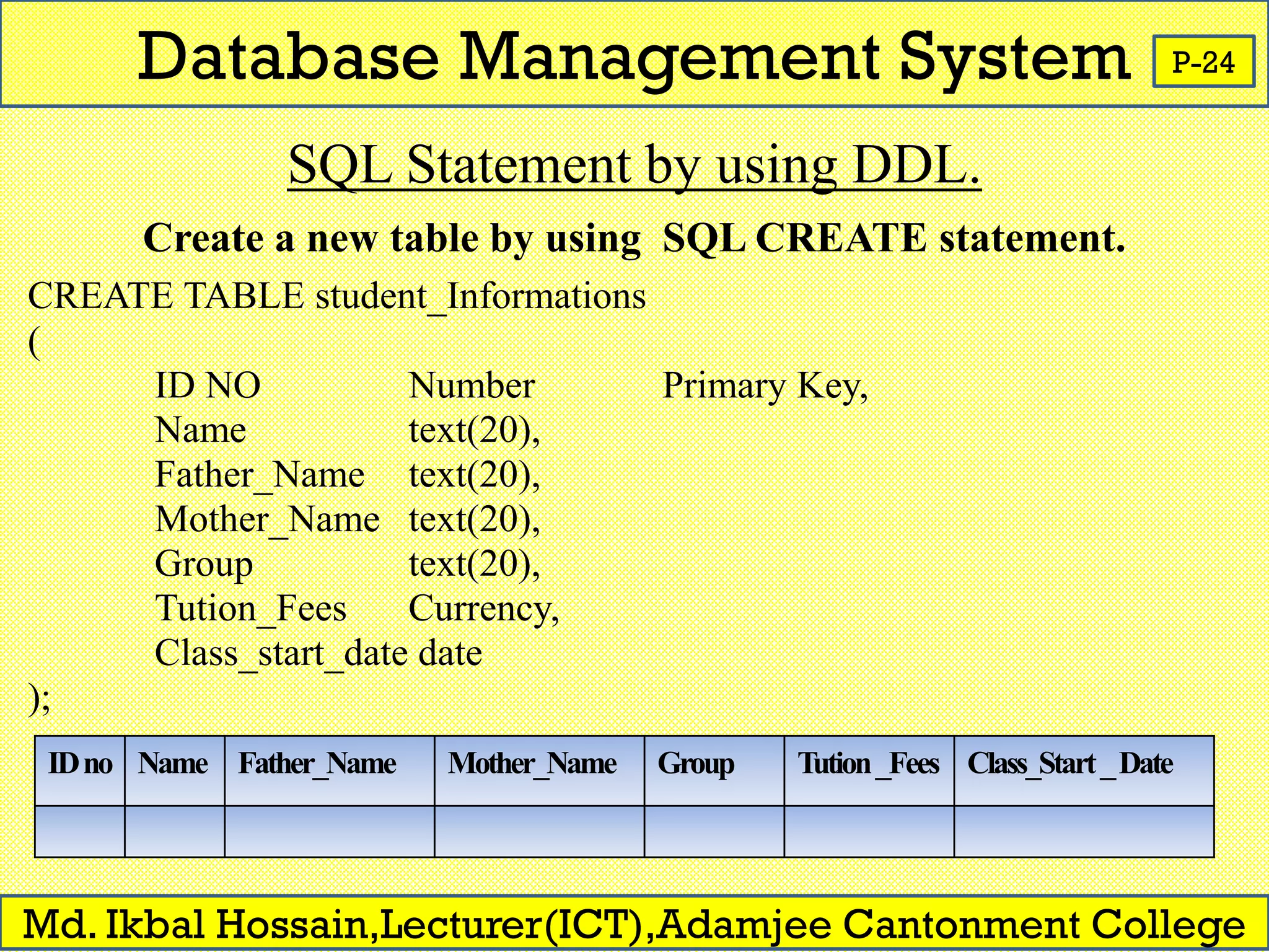 DBMS Class Presentation for English Version. | PPT