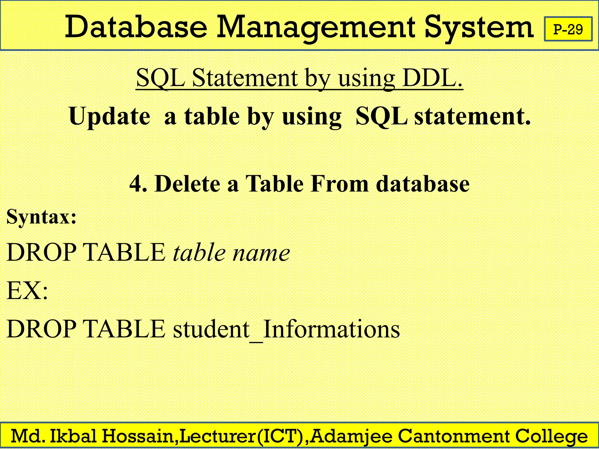 DBMS Class Presentation for English Version. | PPT