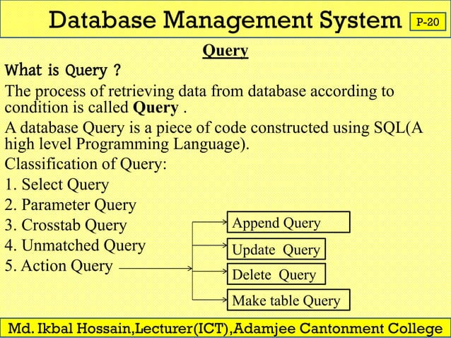DBMS Class Presentation for English Version. | PPT