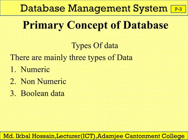 DBMS Class Presentation for English Version. | PPT
