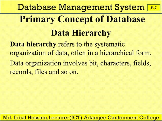 DBMS Class Presentation for English Version. | PPT