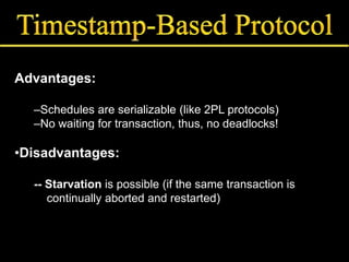 protocols of concurrency control | PPTX | Databases | Computer Software and Applications