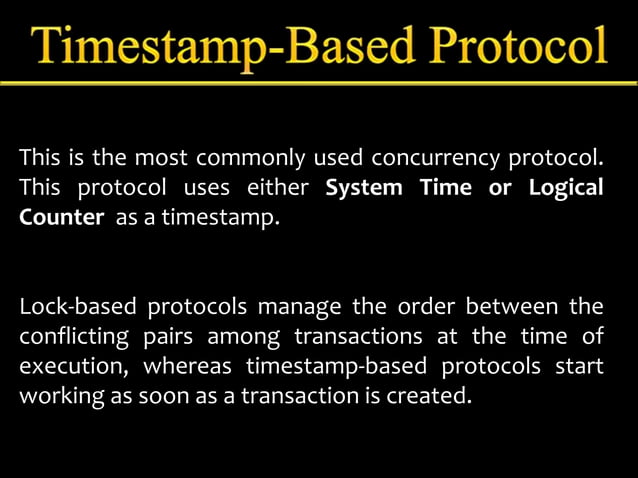 Protocols Of Concurrency Control Pptx Databases Computer Software And Applications