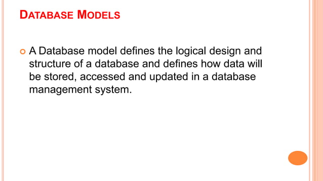 Dbms Database Models Pptx Databases Computer Software And Applications