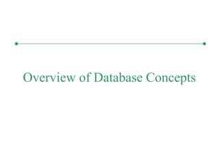overview of database concept | PPT