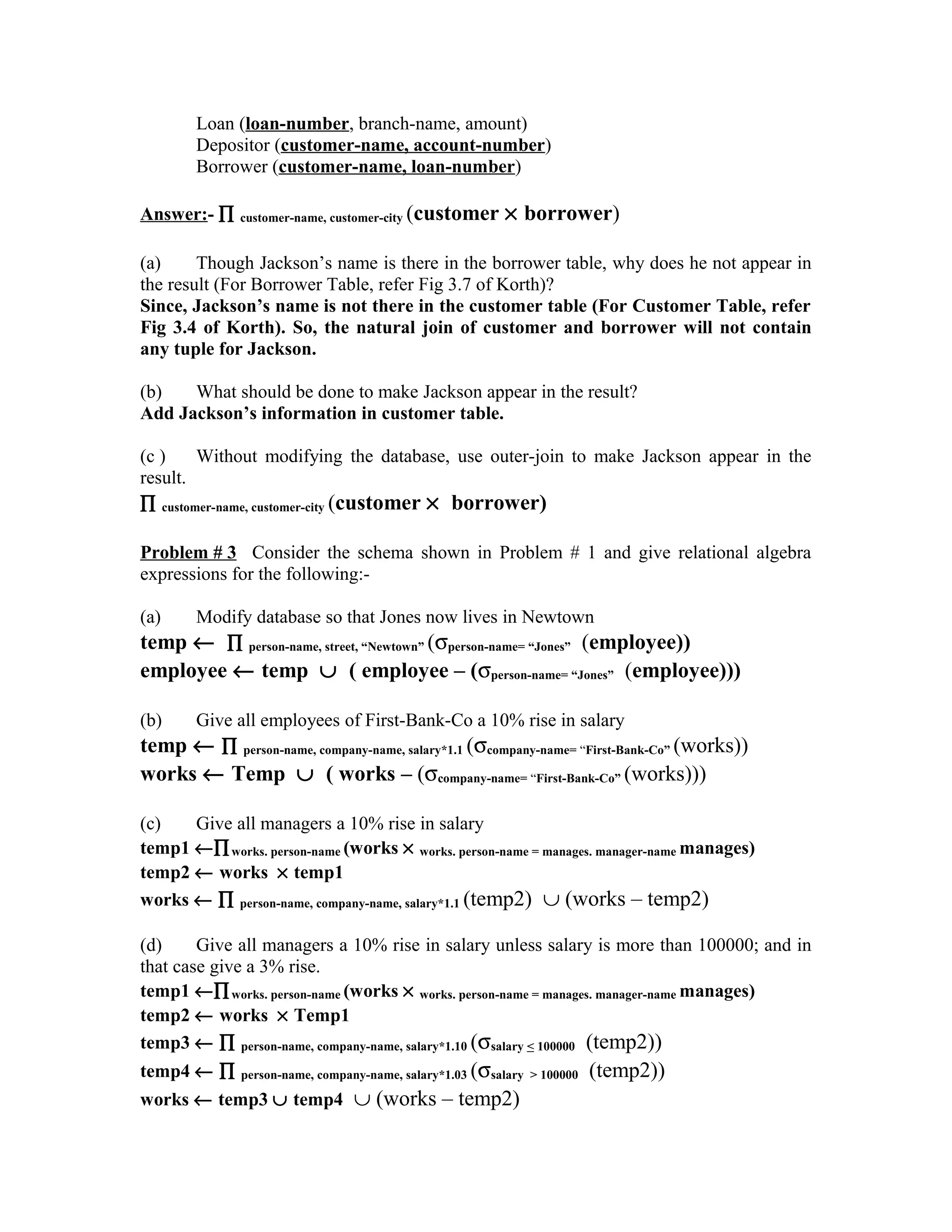 Dbms+exercises | DOC