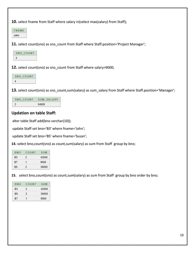 Very simple queries of DBMS | PDF