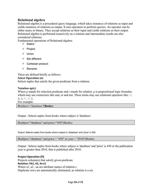 Database Management Systems Full notes.pdf | Databases | Computer ...