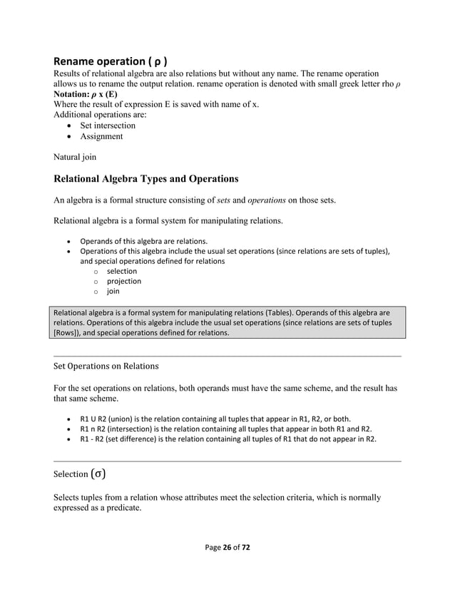 Database Management Systems Full notes.pdf | Databases | Computer ...