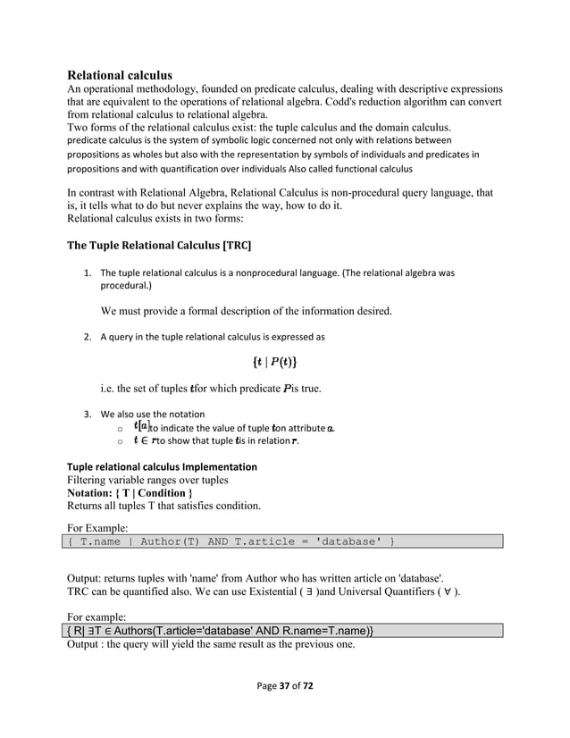 Database Management Systems Full notes.pdf | Databases | Computer ...