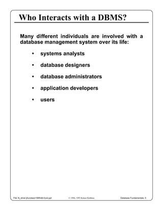 Dbms fundamentals | PDF