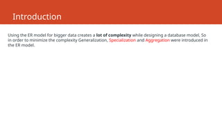 DBMS Generalization and specification notes | PPTX