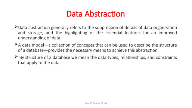 Dbms Data Models Schemas And Instancespptx
