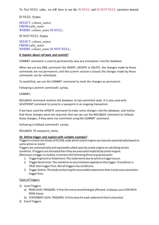 Dbms important questions and answers | DOCX