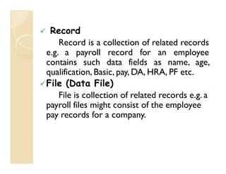 DBMS INTRODUCTION | PPT