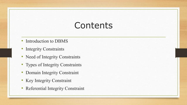 DBMS Integrity rule | PPTX | Databases | Computer Software and Applications