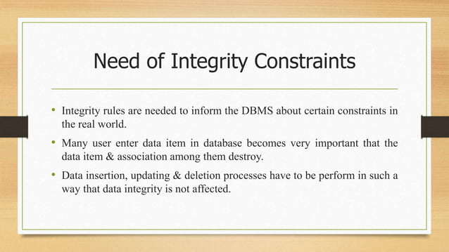 DBMS Integrity rule | PPT