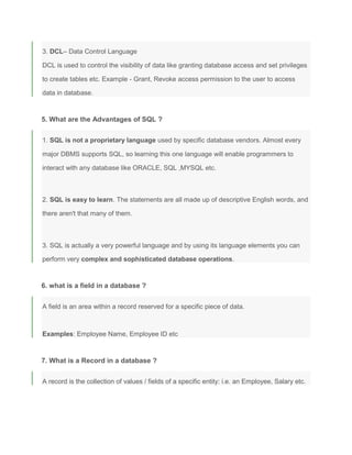 Dbms interview questions | PDF