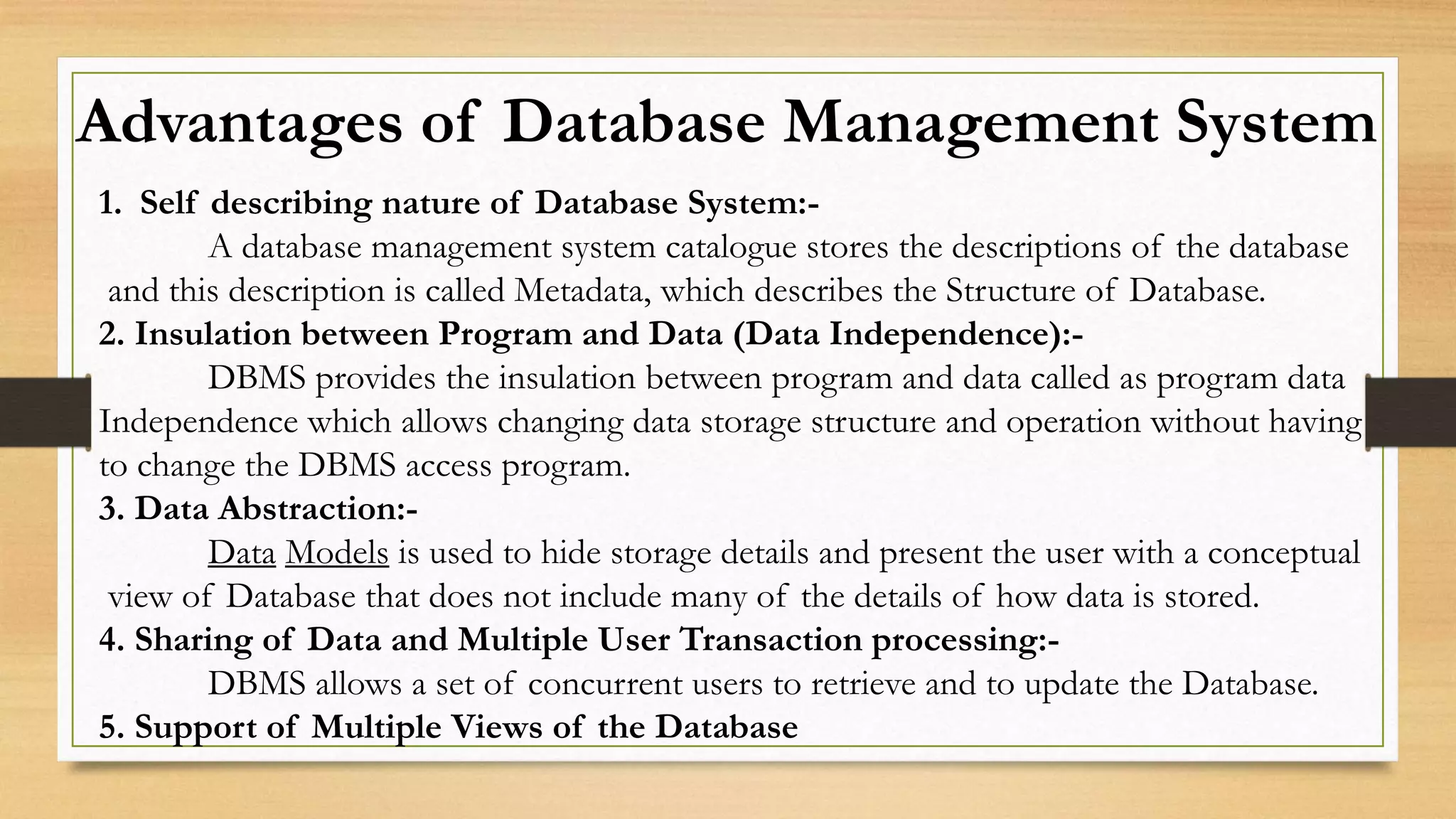 Introduction to DBMS(For College Seminars) | PPTX