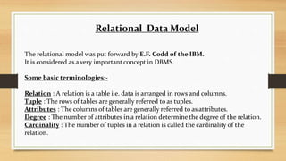 Introduction to DBMS(For College Seminars) | PPTX