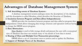 Introduction to DBMS(For College Seminars) | PPTX