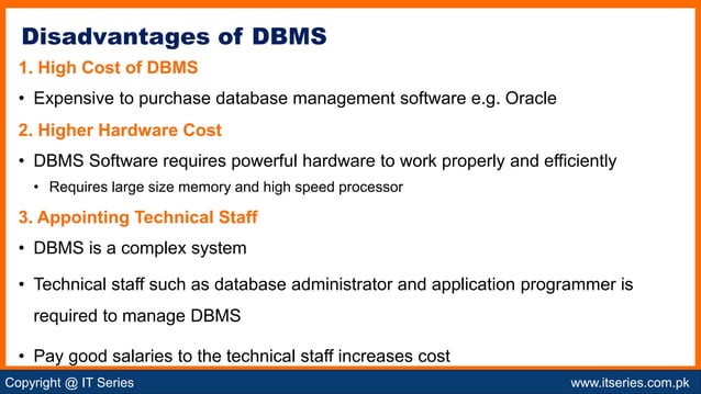 DBMS its Advantages and Disadvantages.pdf | Databases | Computer Software and Applications
