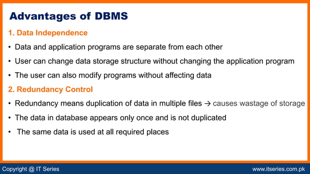 DBMS its Advantages and Disadvantages.pdf | Databases | Computer Software and Applications
