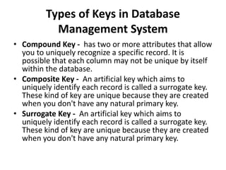 Dbms keysppt | PPT
