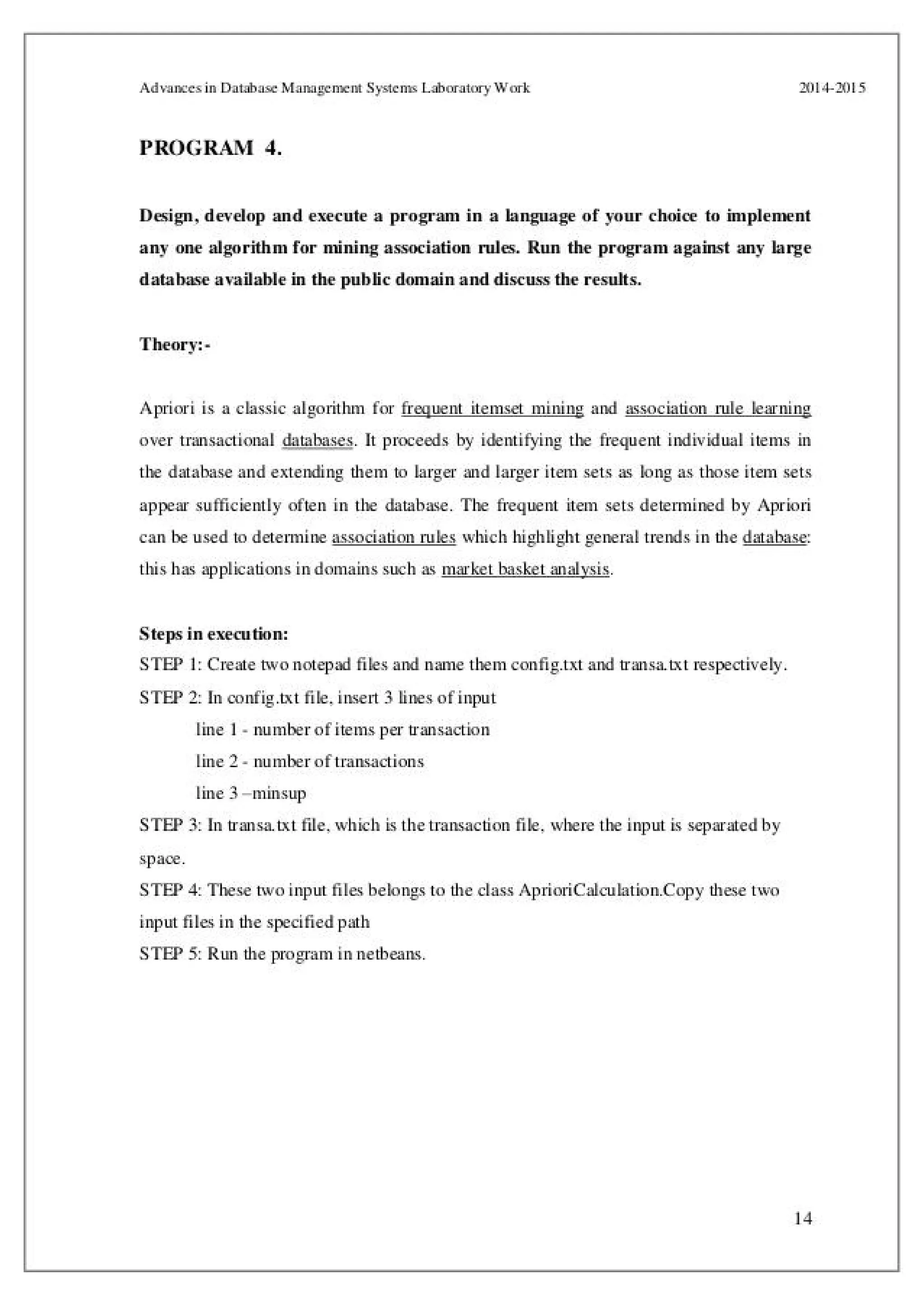 Advanced Database Management System Laboratory | PDF